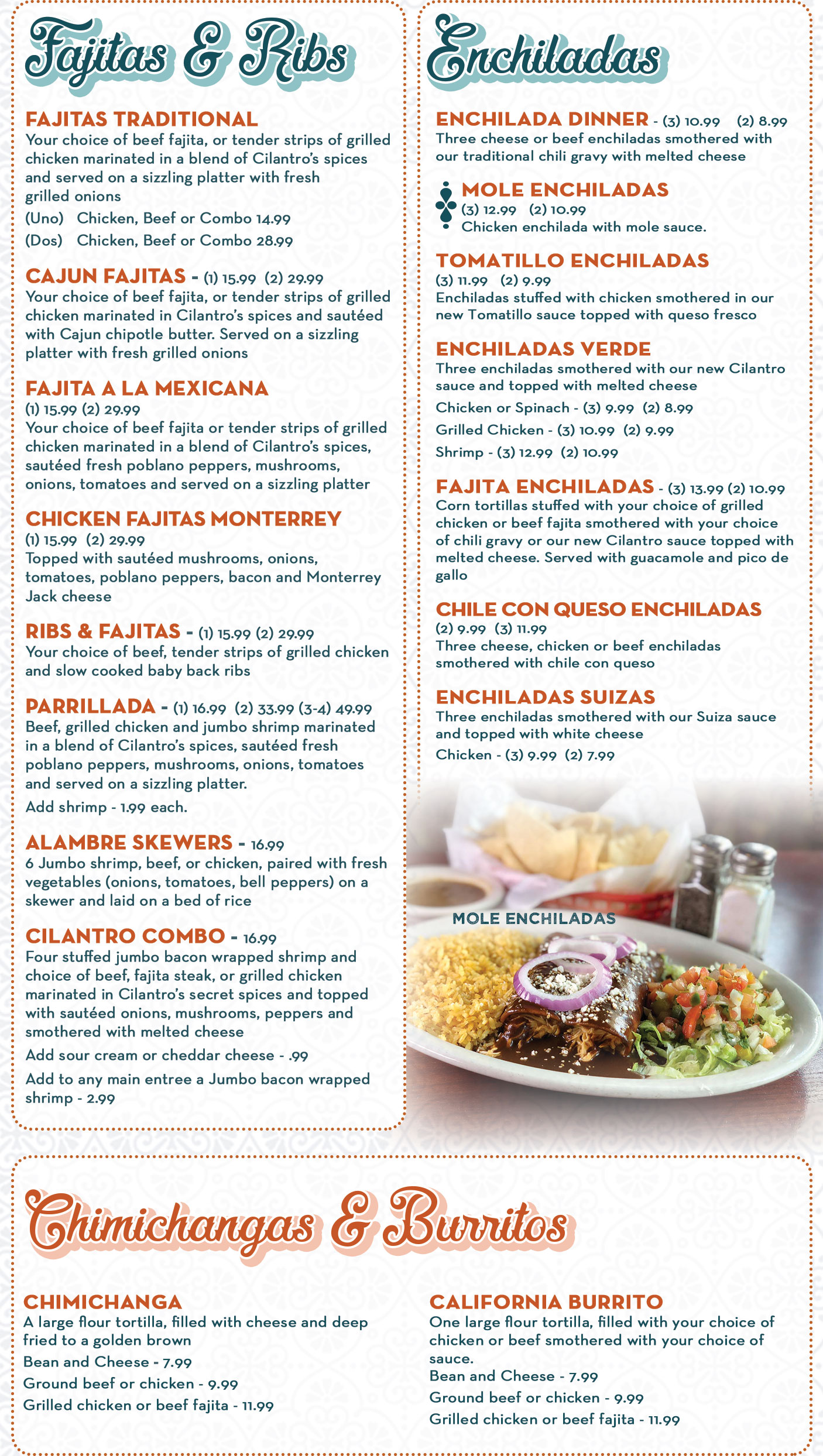 QR Code Menu 1960 - Cilantro's Mexican Grill